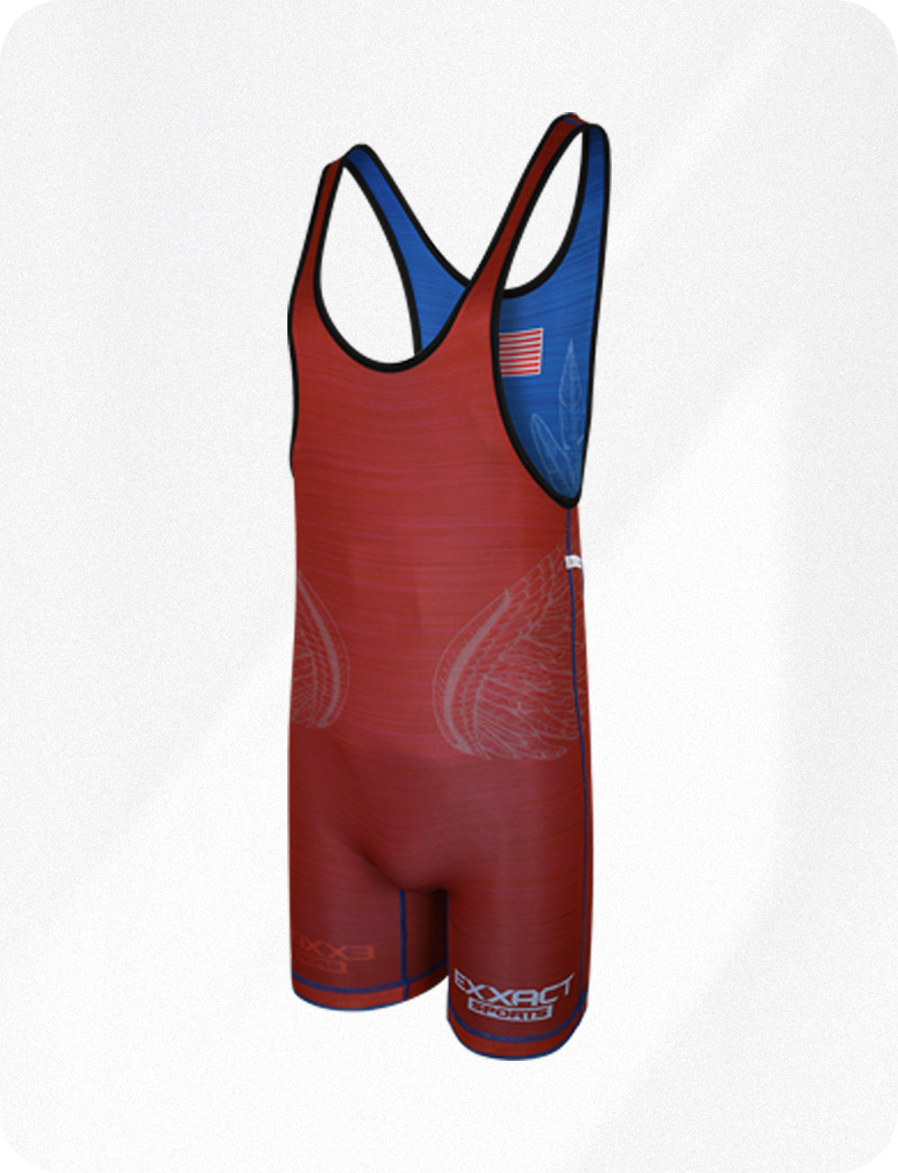 Reversible Wrestling Singlet For Gymnastic & Mma Red/Royal Blue (Unise
